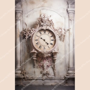 Ornate Clock Digital Backdrop, Maternity Backdrop Overlays, Studio ...