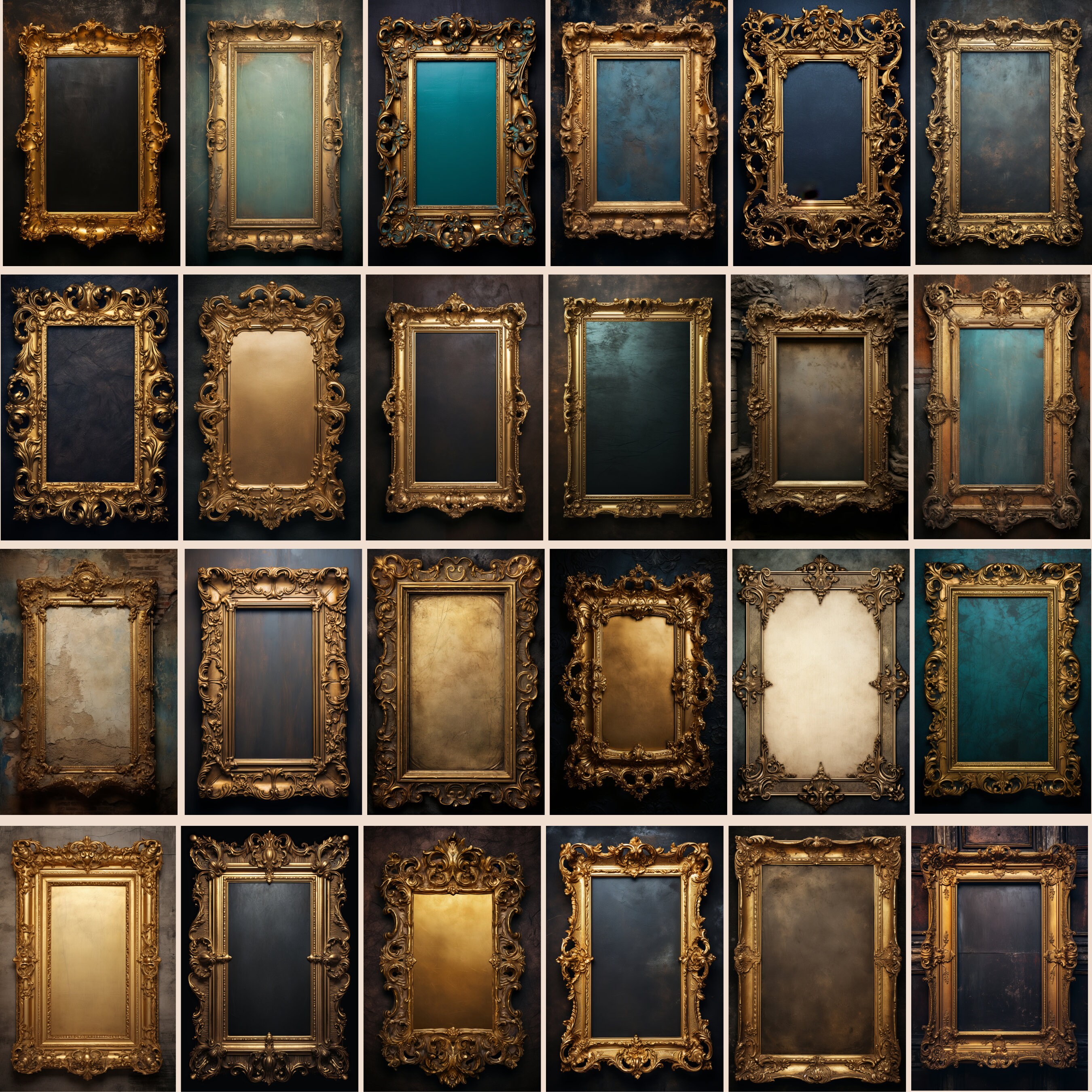 Ornate Frame Digital Backdrop Set #2, Maternity Backdrop Overlays ...