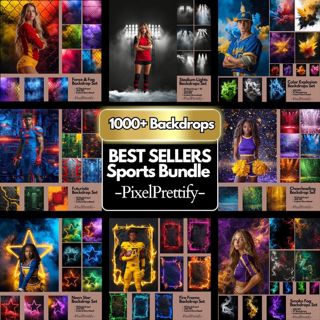 1000+ Sports Backgrounds & Overlay Bundle: Smoke Fog Overlays and ...