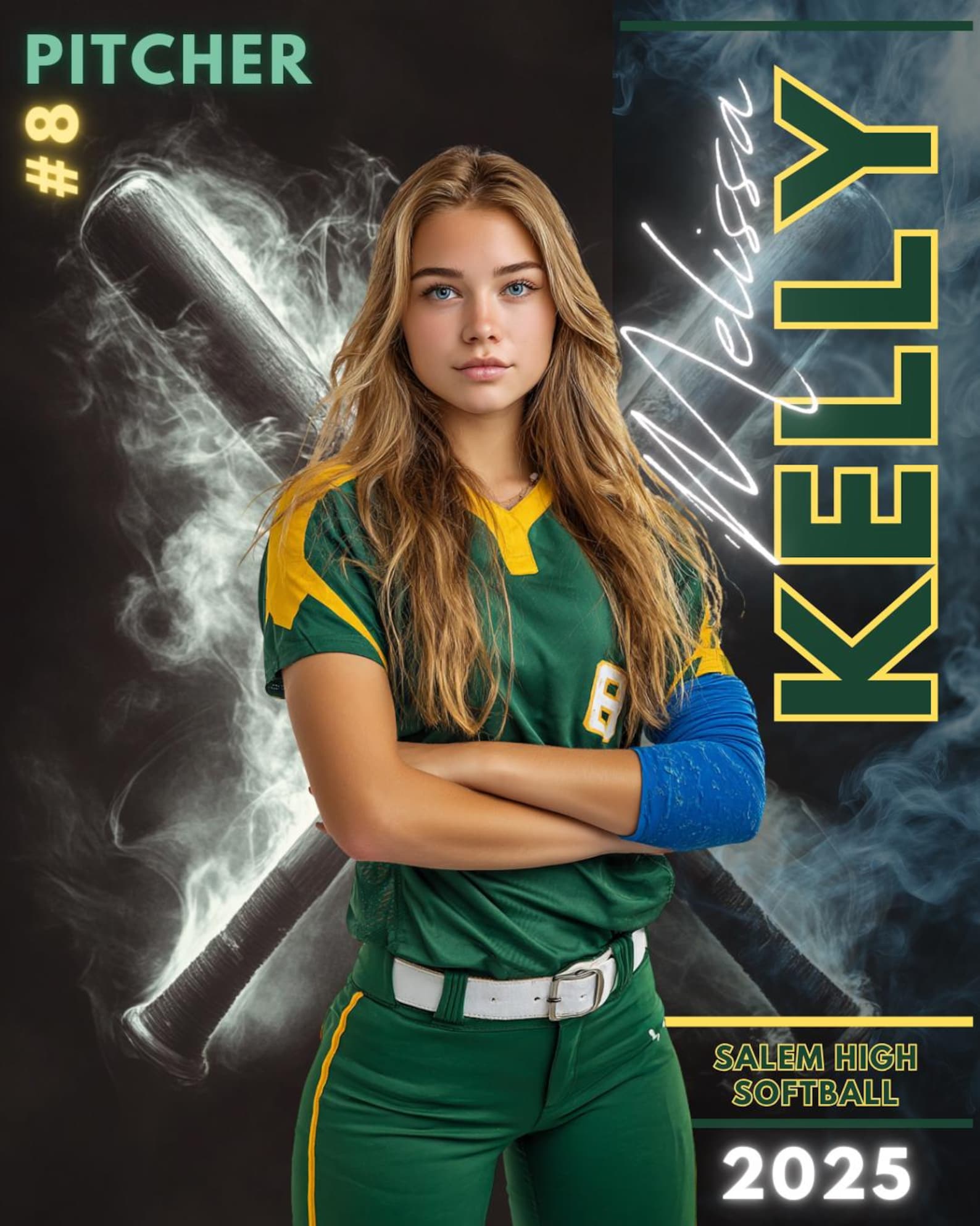 Softball Poster Canva Template | Softball Background for Custom Sports ...