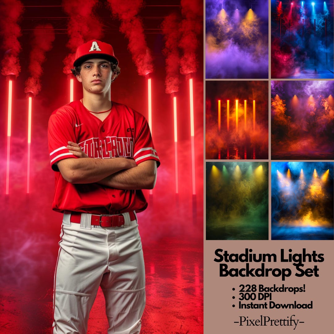 Friday Night Light Overlays, Stadium Light Backdrop Overlays, Sports ...