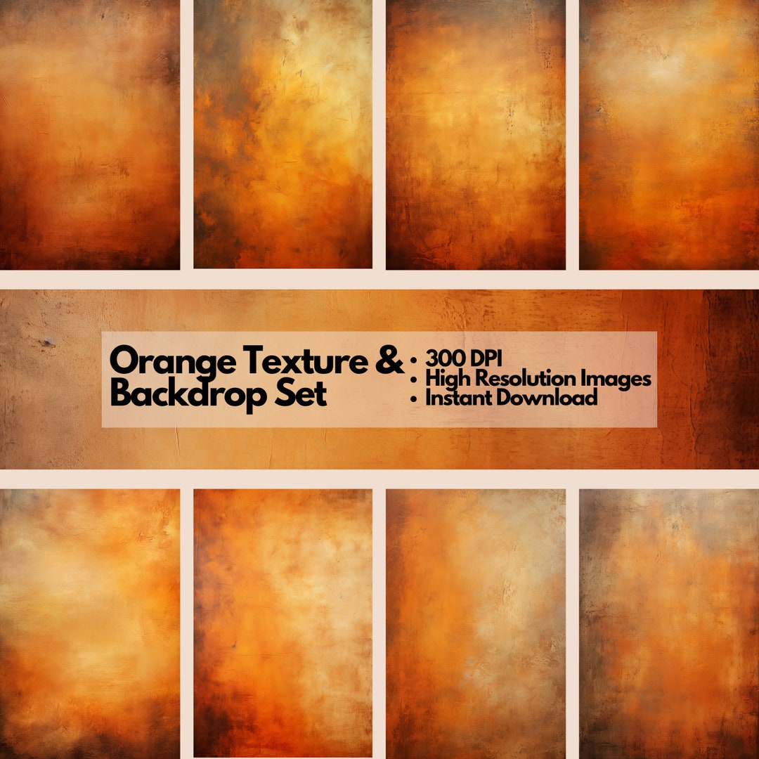 Orange Studio Backdrop - Digital Portrait Background, Instant Download ...