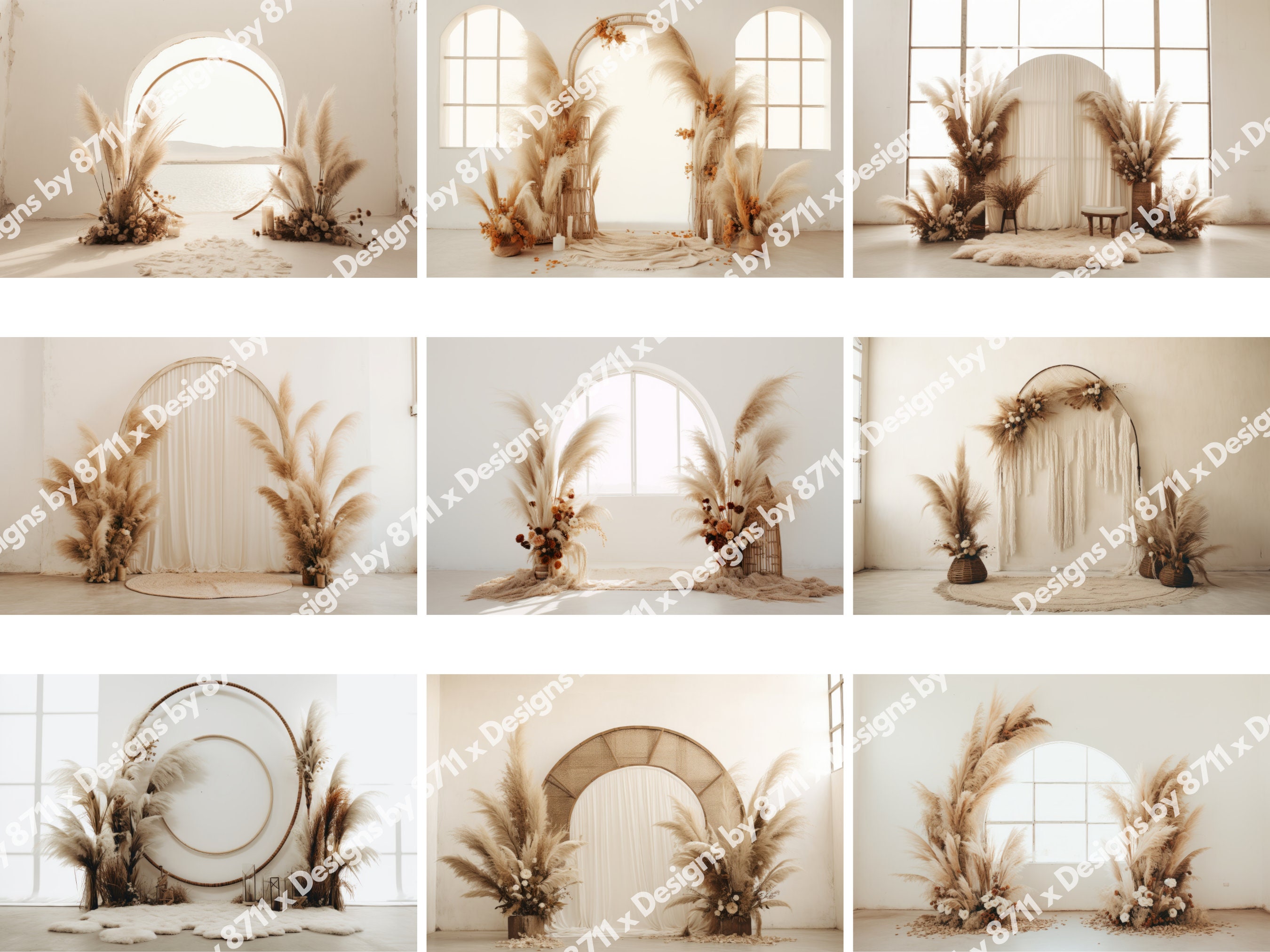 Indoor Boho Digital Backdrop Set, Maternity Backdrop Overlays, Studio ...