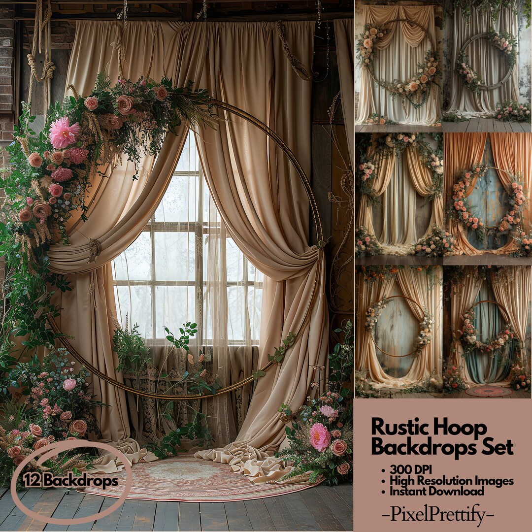 Whimsical Floral Halo Ring Backdrops Maternity Photography Props in a ...