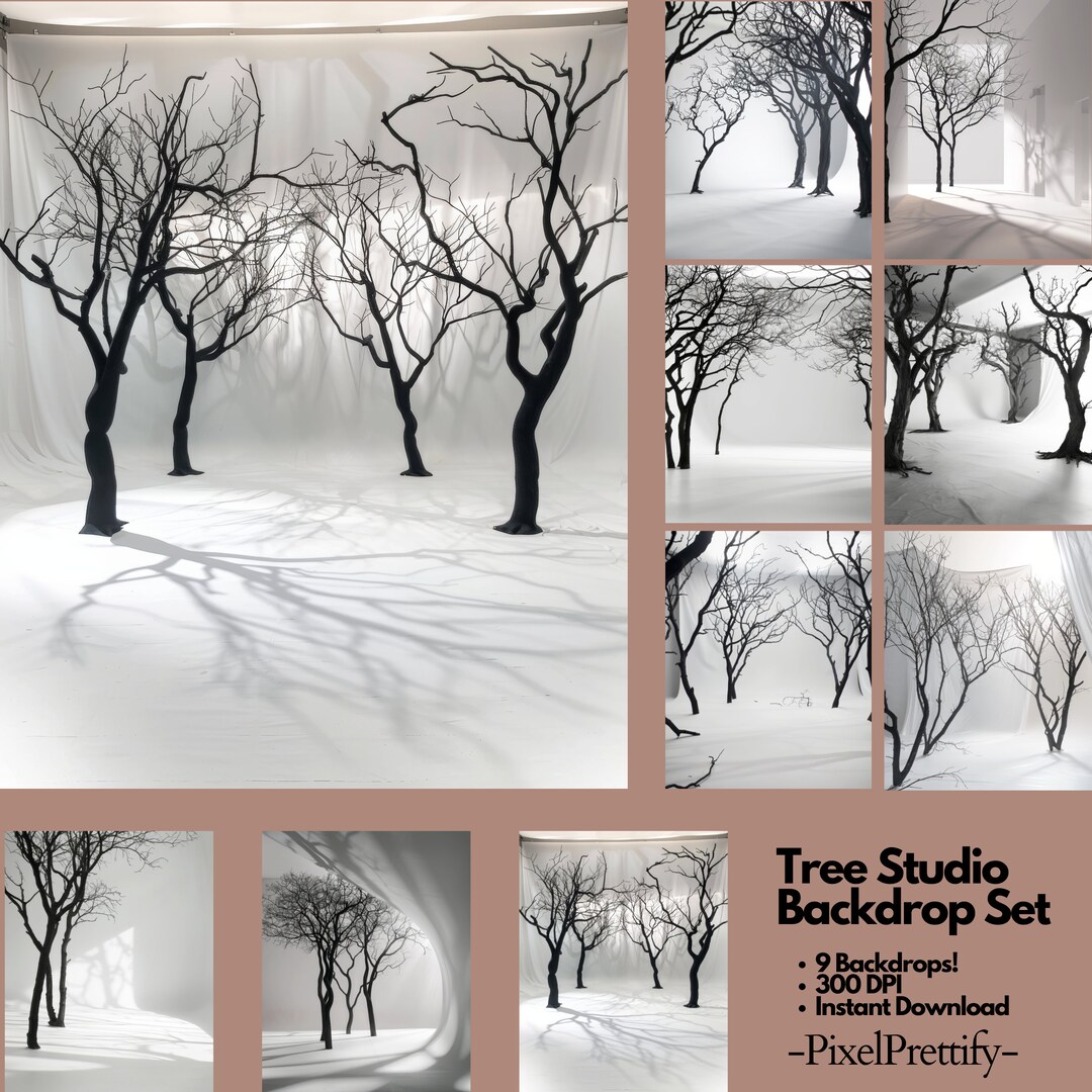 Tree Studio Digital Backdrop Set, Maternity Backdrop Overlays, Studio ...