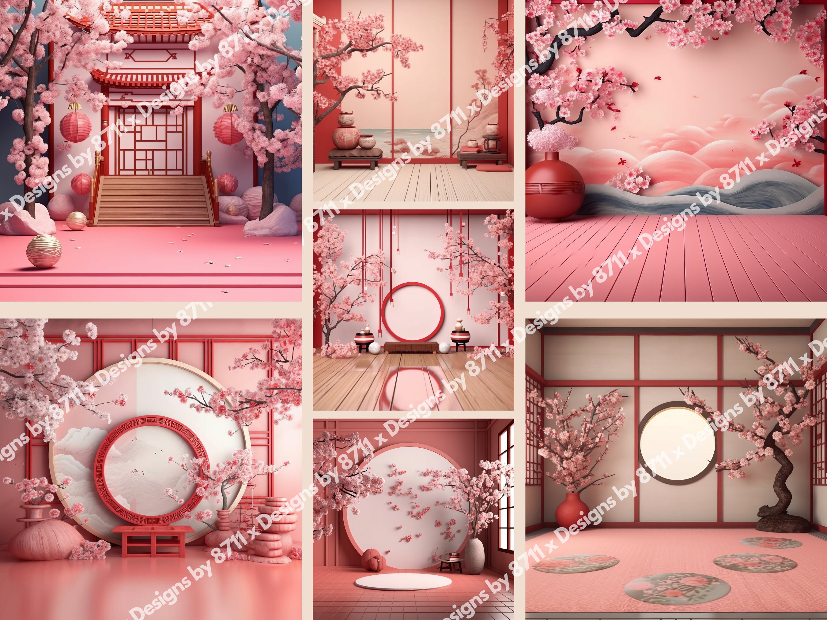 Japanese Theme Digital Backdrops Maternity Backdrop Studio Backdrop ...