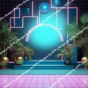 80s Retro Digital Backdrop Set, Maternity Backdrop Overlays, Studio ...