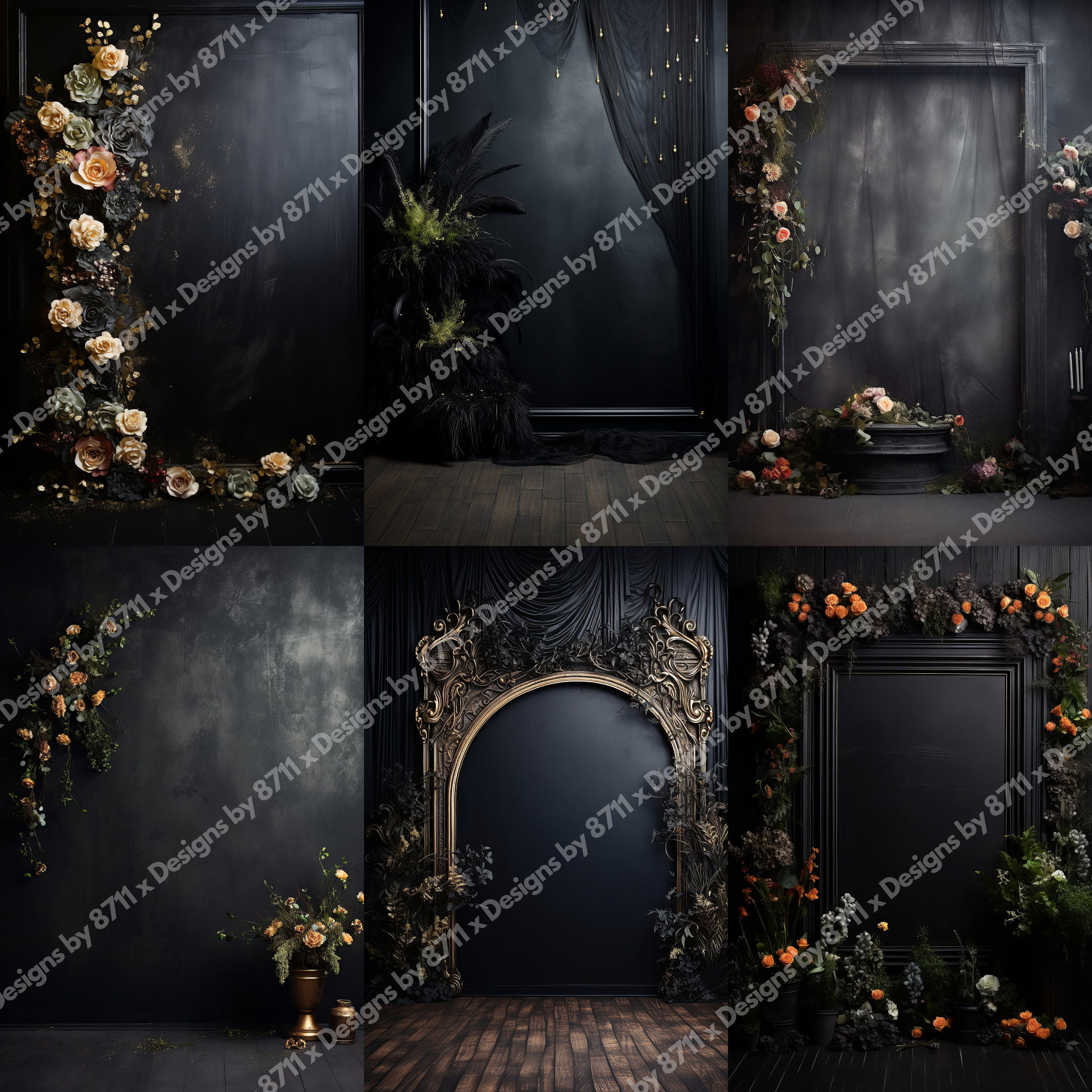Black Wall Vertical Portrait Background, Portrait Studio Backdrop ...