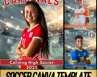 Soccer Poster & Banner Canva Template | Editable Digital Soccer ...
