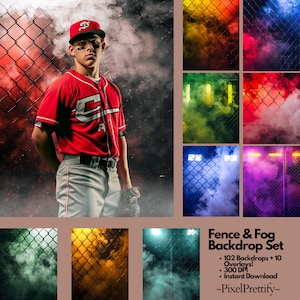 Fence and Fog Sport Backdrops Soccer, Football, Basketball, Baseball ...