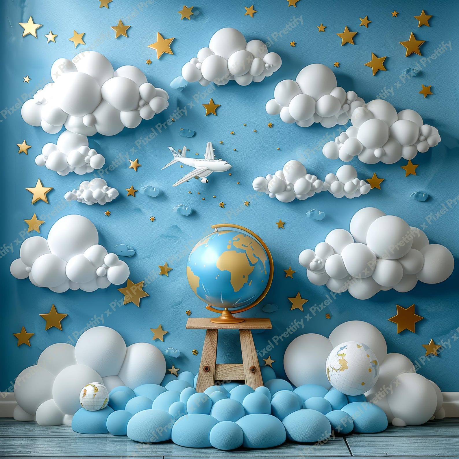 Airplane Digital Backdrops, Airplane Baby Birthday, Photoshop Overlays ...