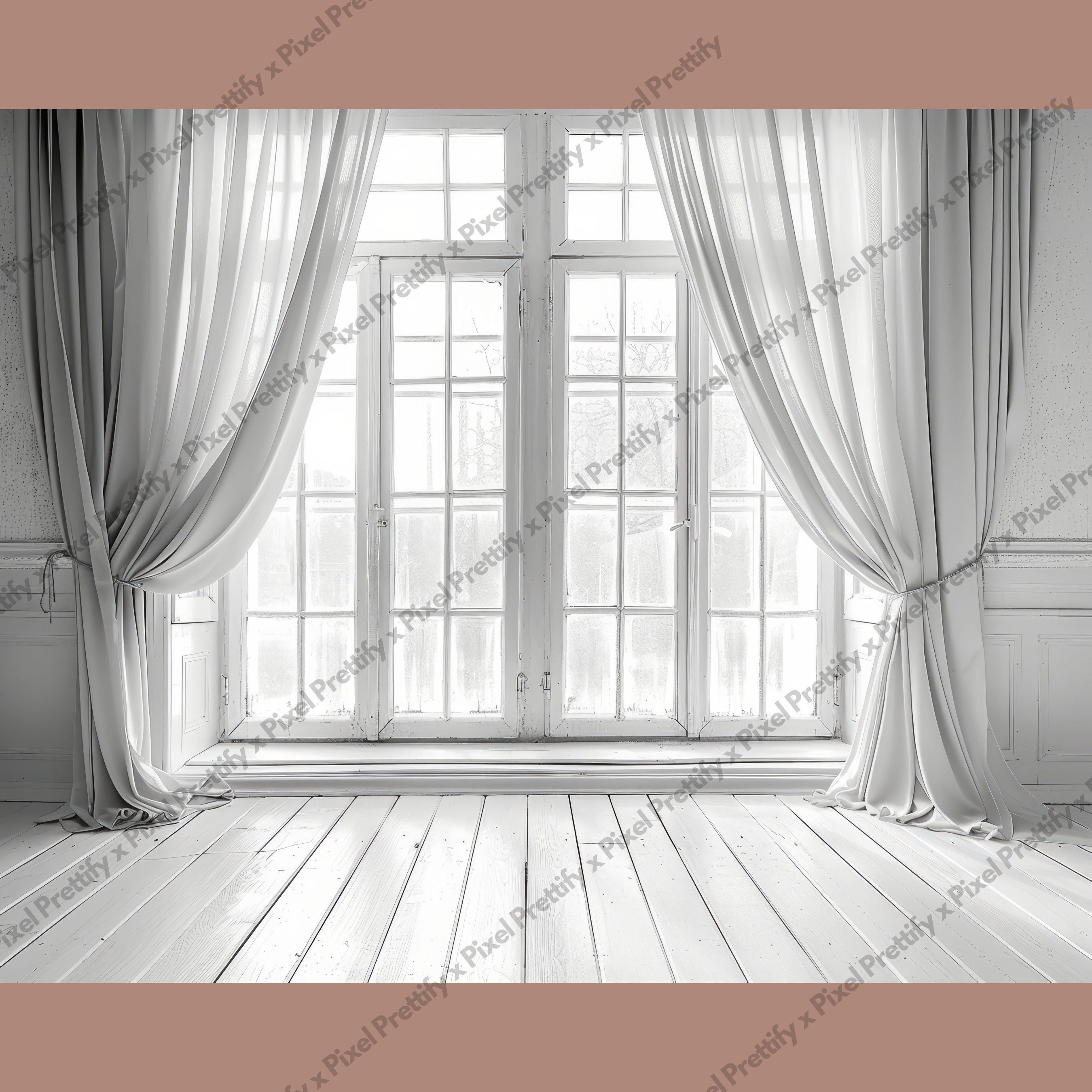 32 Backlit Window Backdrops, White Curtain Digital Photo Backgrounds ...
