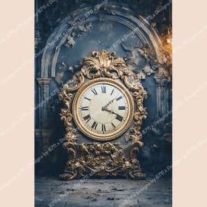 Ornate Clock Digital Backdrop, Maternity Backdrop Overlays, Studio ...