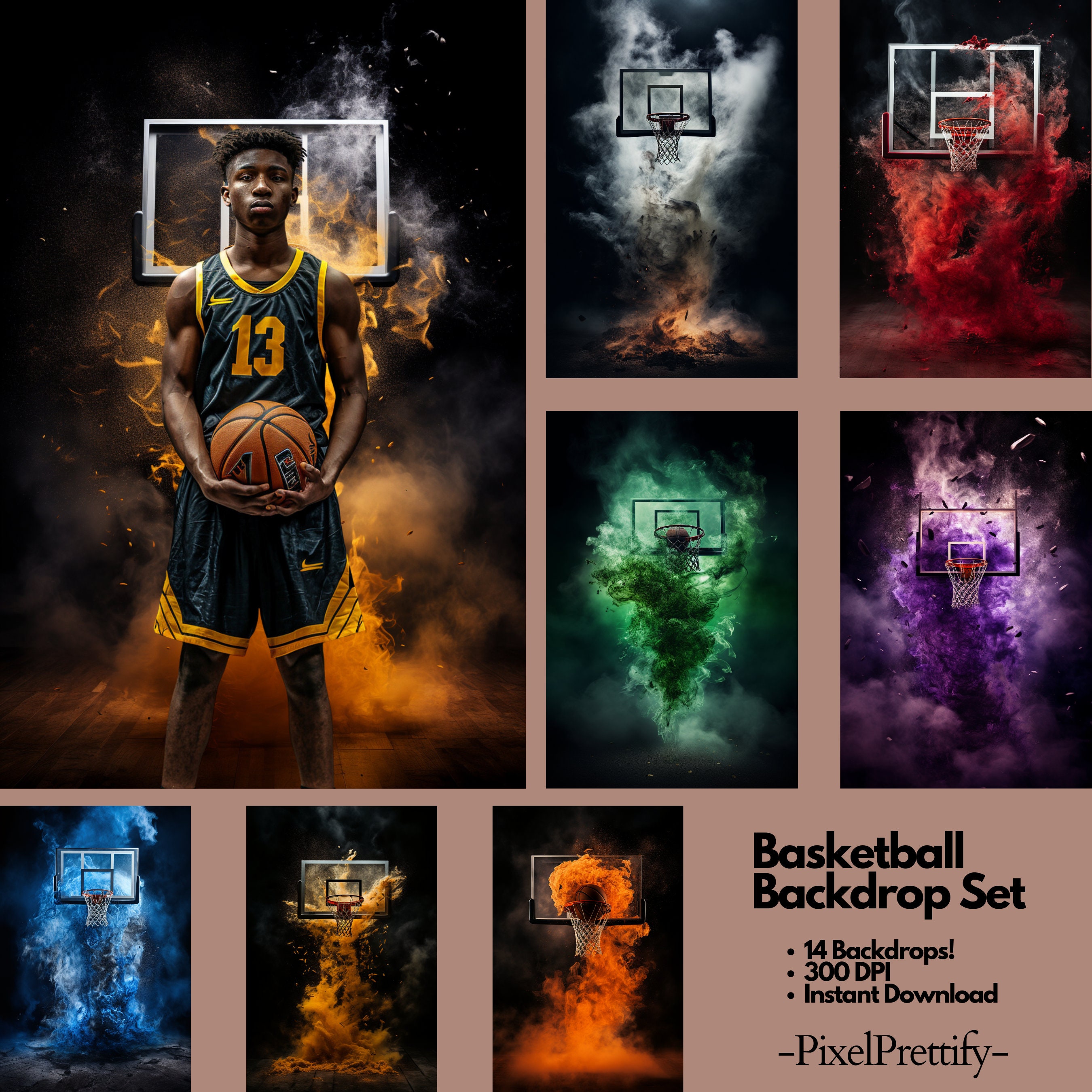 14 Basketball Digital Backdrops for Sports Photography Basketball ...