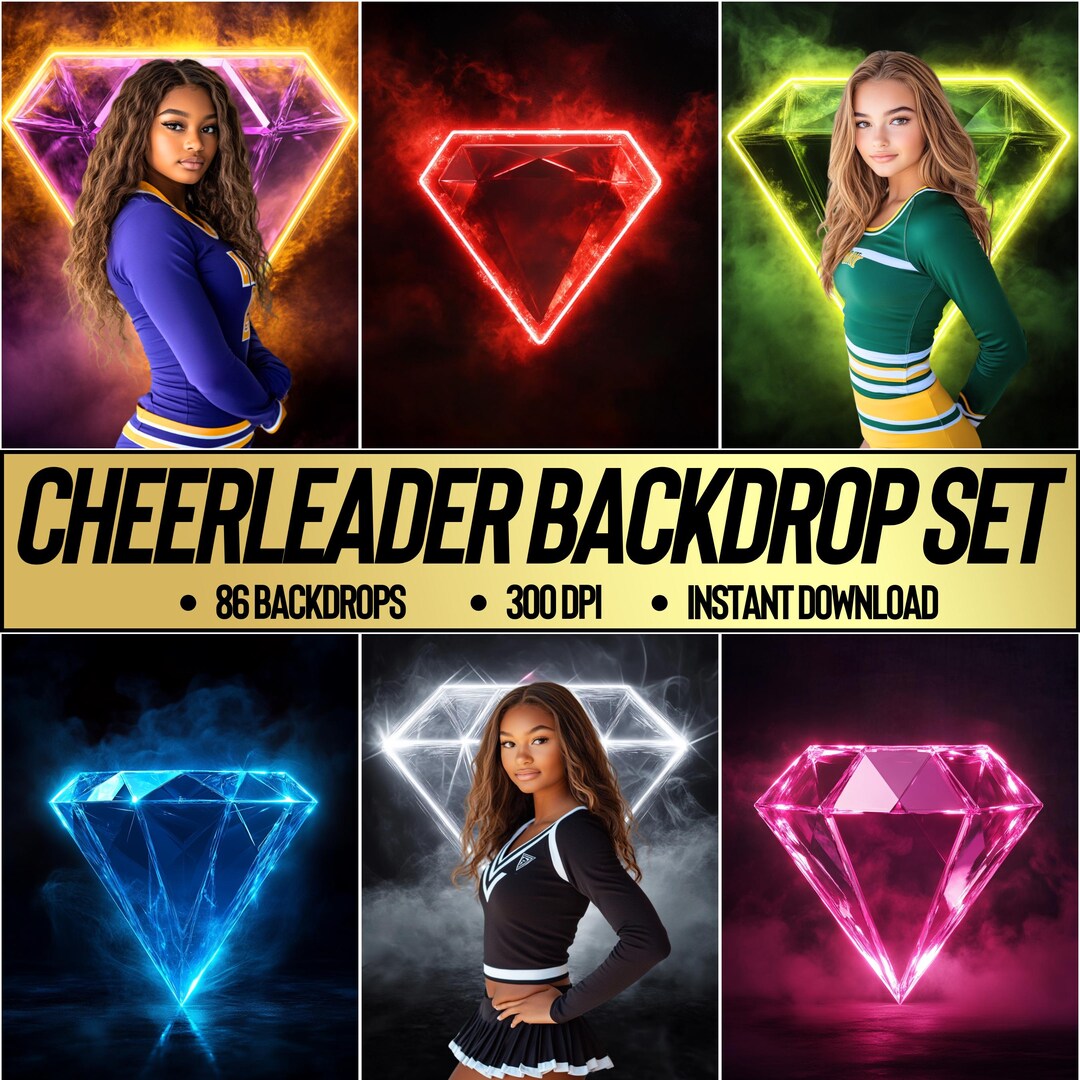 86 Cheerleader Digital Backdrops for Sports Photography | Cheer ...