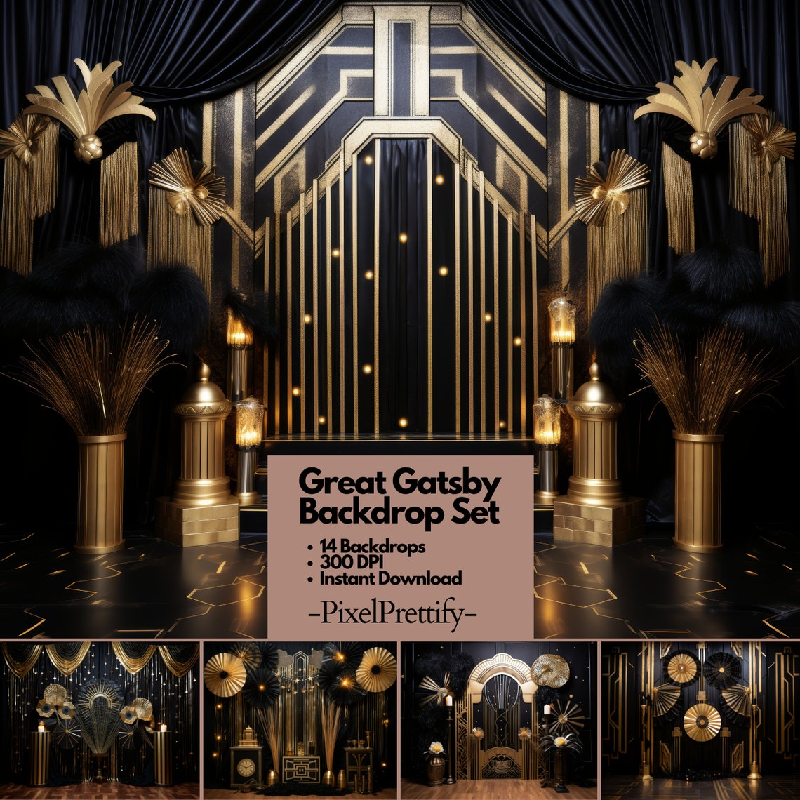 Great Gatsby Digital Backdrops, Maternity Backdrop Overlays ...