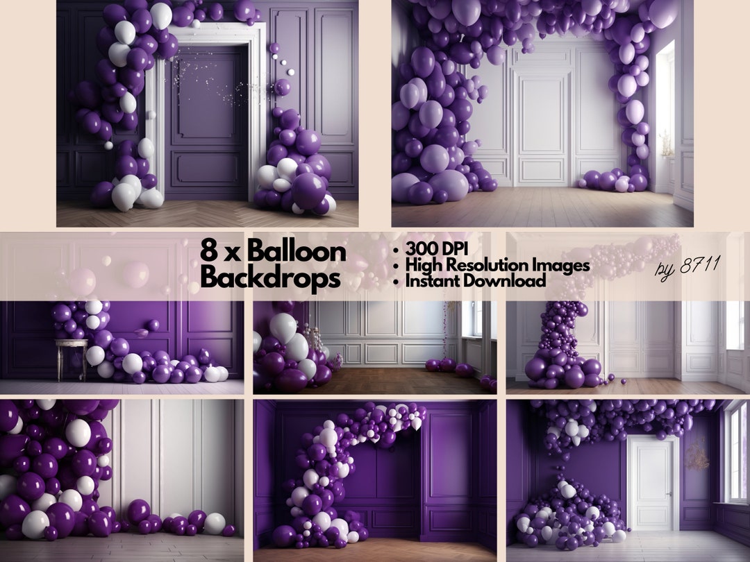 Purple Balloon Digital Maternity Backdrops Backgrounds Studio Art ...