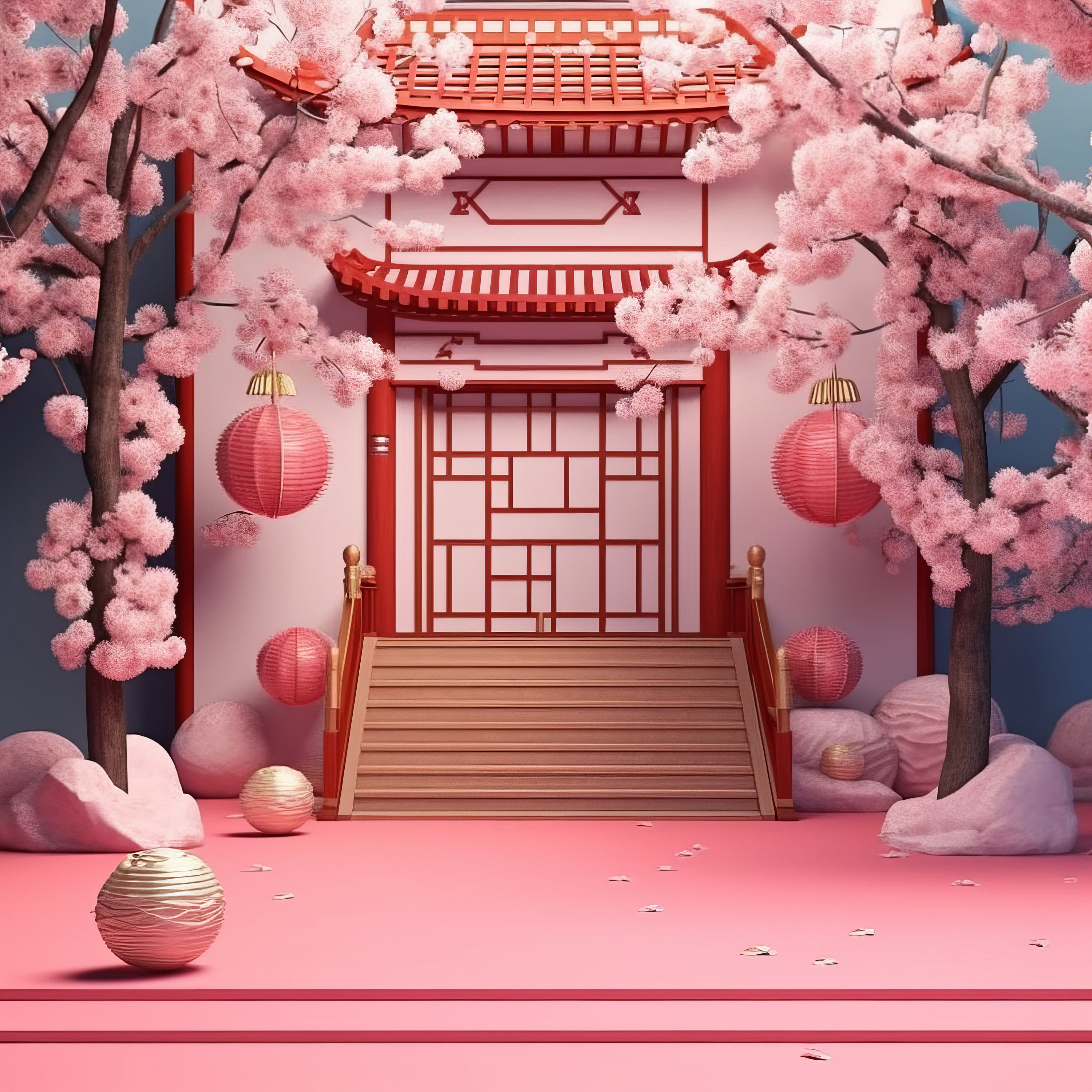 Japanese Theme Digital Backdrops Maternity Backdrop Studio Backdrop ...