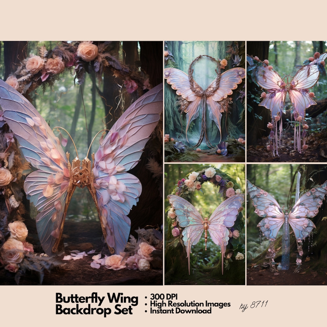 Butterfly Wing Digital Backgrounds Maternity Backdrop Overlays Studio ...