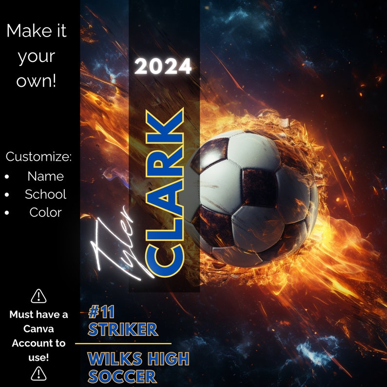 Soccer Poster & Banner Canva Template Editable Digital Soccer ...
