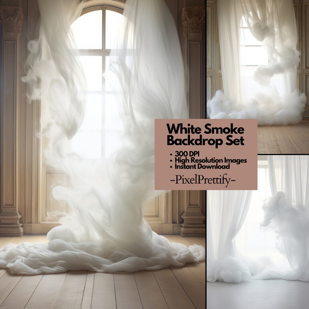 White Smoke Smoke Digital Maternity Backdrops Backgrounds Studio Art ...