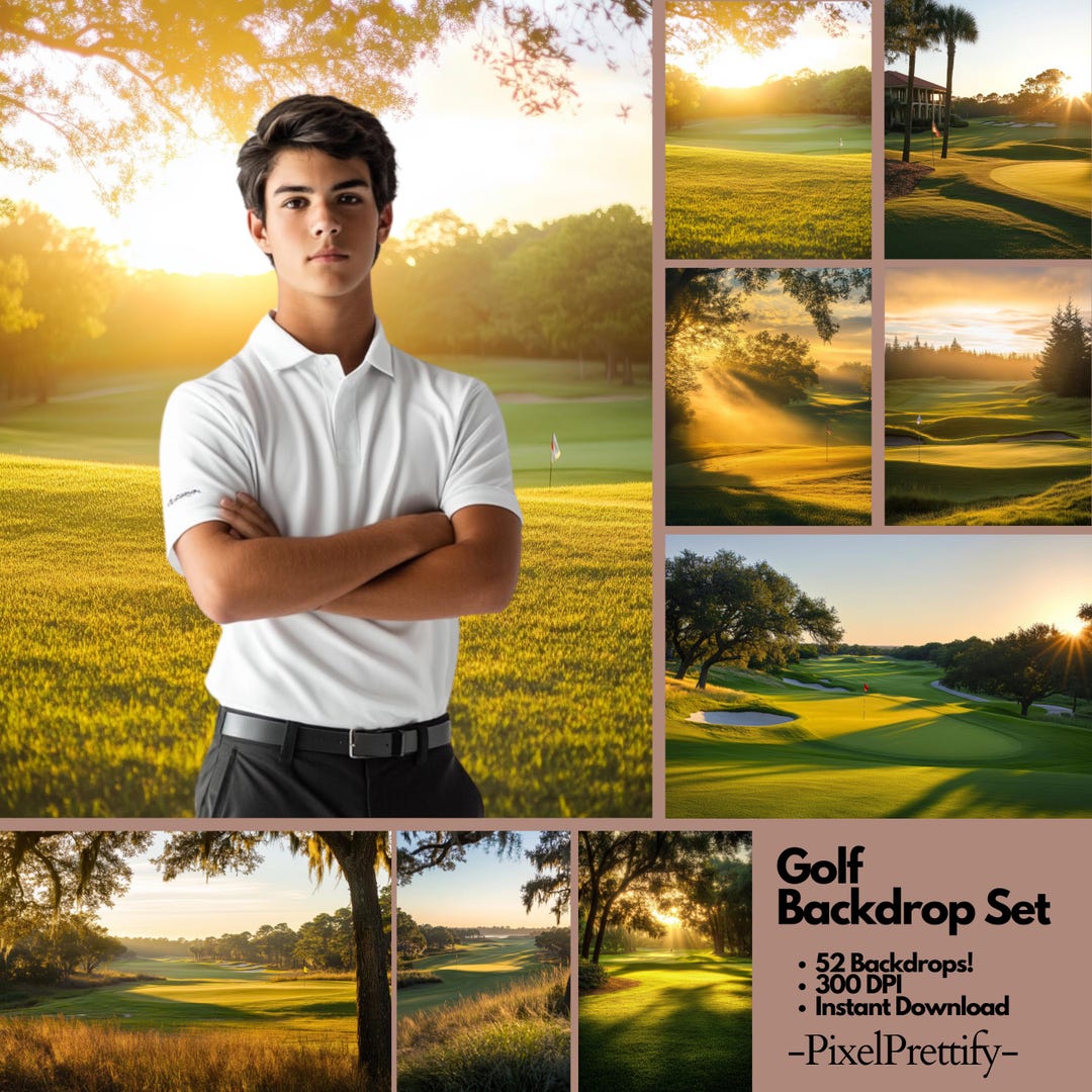 52 Golf Digital Backdrops for Sports Photography | Golf Background for ...