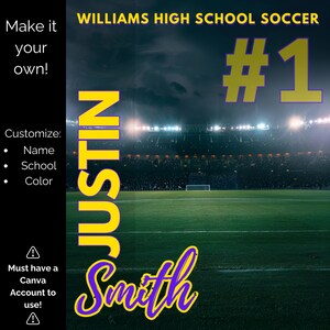 Soccer Poster & Banner Canva Template | Editable Digital Soccer ...