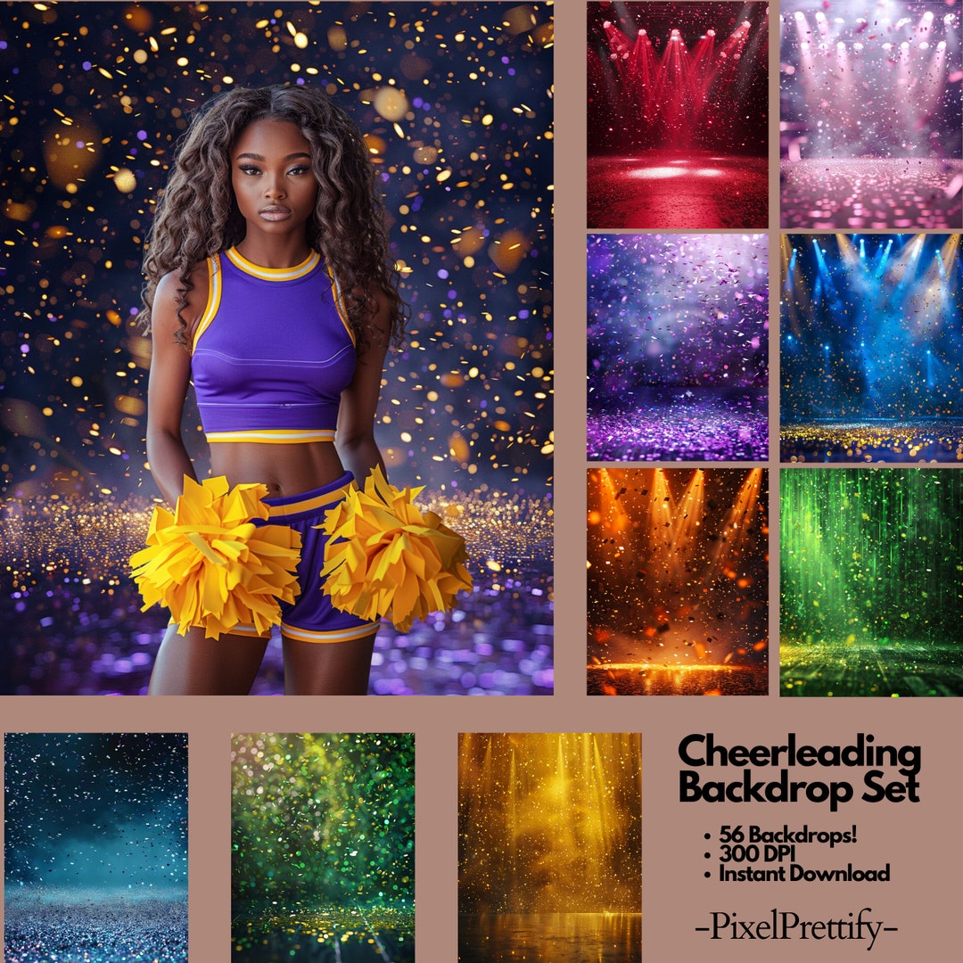 56 Cheerleader Digital Backdrops for Sports Photography | Cheer ...