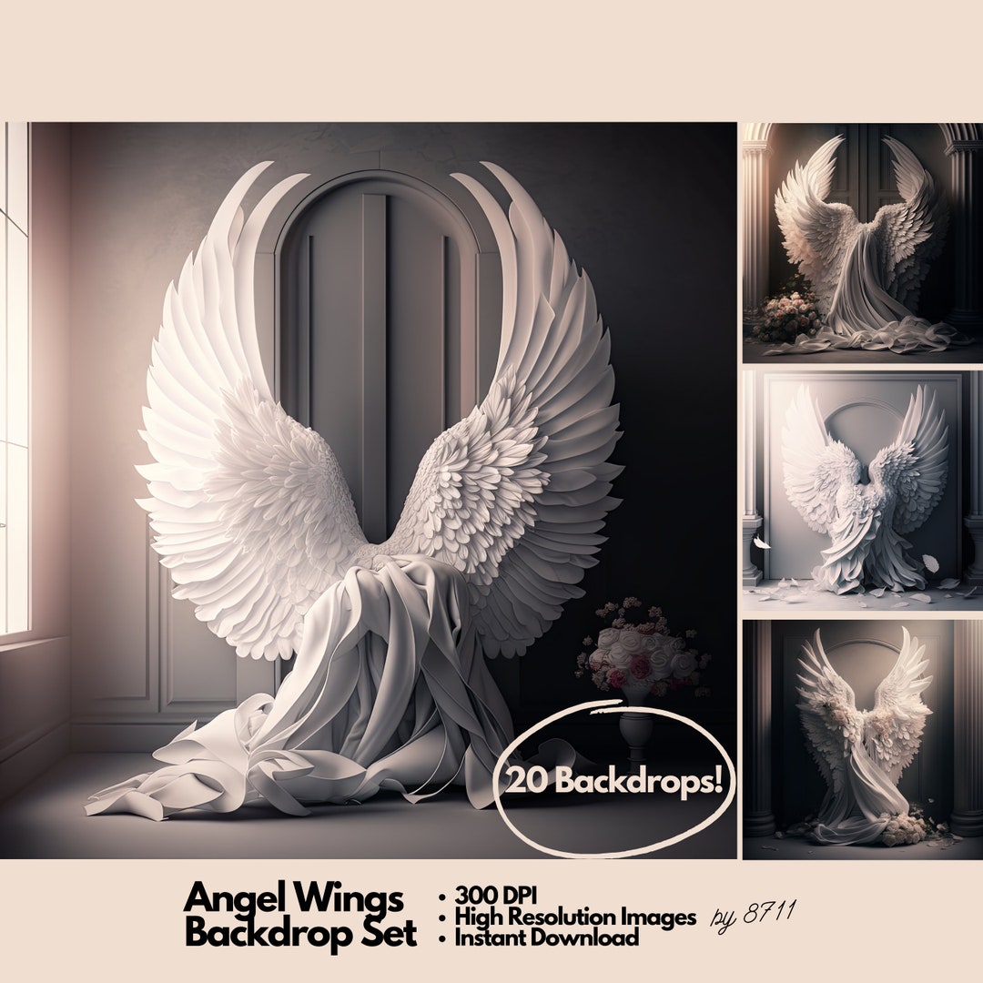 Angel Wings Digital Backgrounds Maternity Backdrop Overlays Studio ...