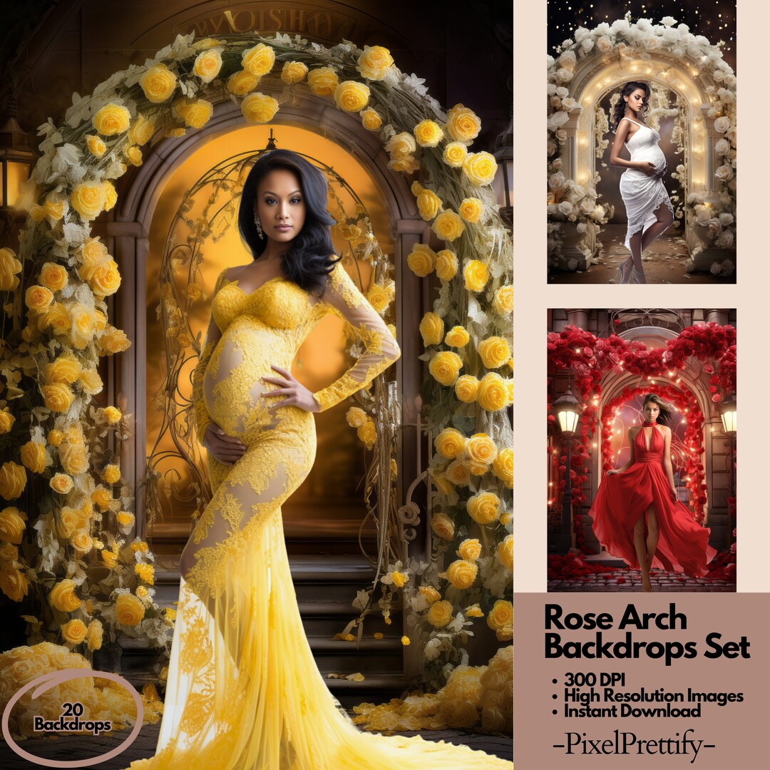 Floral Arch Digital Backdrops Maternity Backdrop Studio Backdrop Overlay Floral Arch Maternity ...