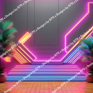 80s Retro Digital Backdrop Set, Maternity Backdrop Overlays, Studio ...