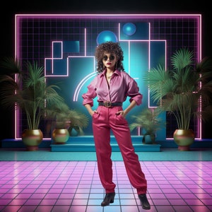 80s Retro Digital Backdrop Set, Maternity Backdrop Overlays, Studio ...