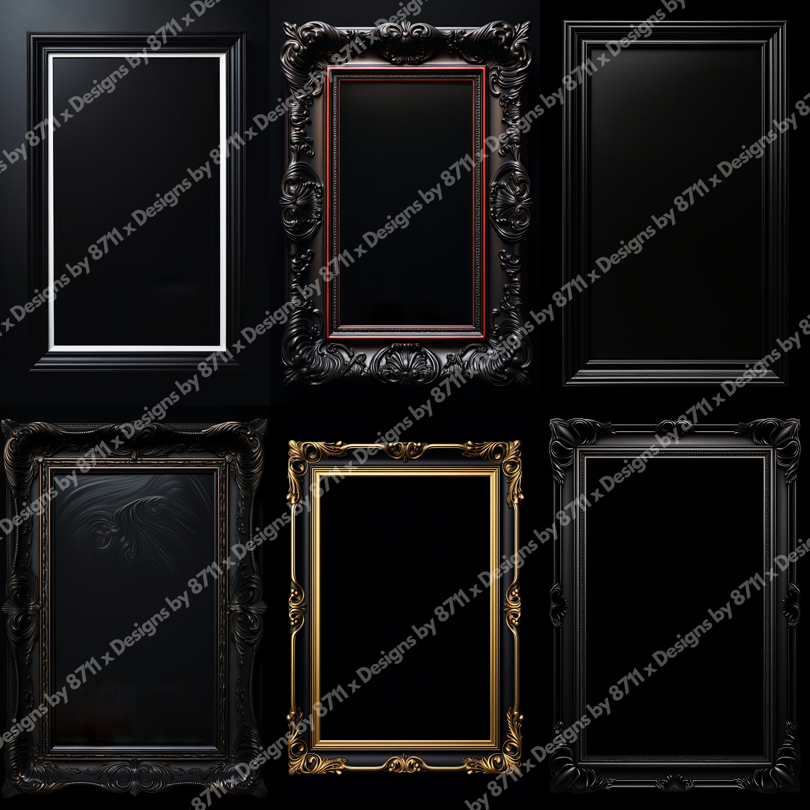 Black Frame Digital Backdrops Maternity Backdrop Overlays Photography ...