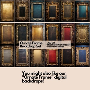 Bronze Frame Digital Backdrop Set, Maternity Backdrop Overlays, Studio ...