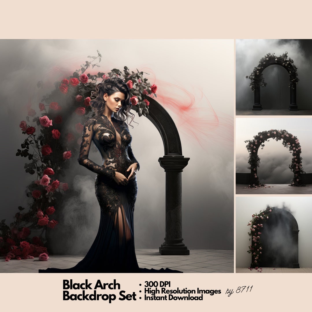 Black Arch Digital Backdrops, Maternity Backdrop Overlays, Studio ...