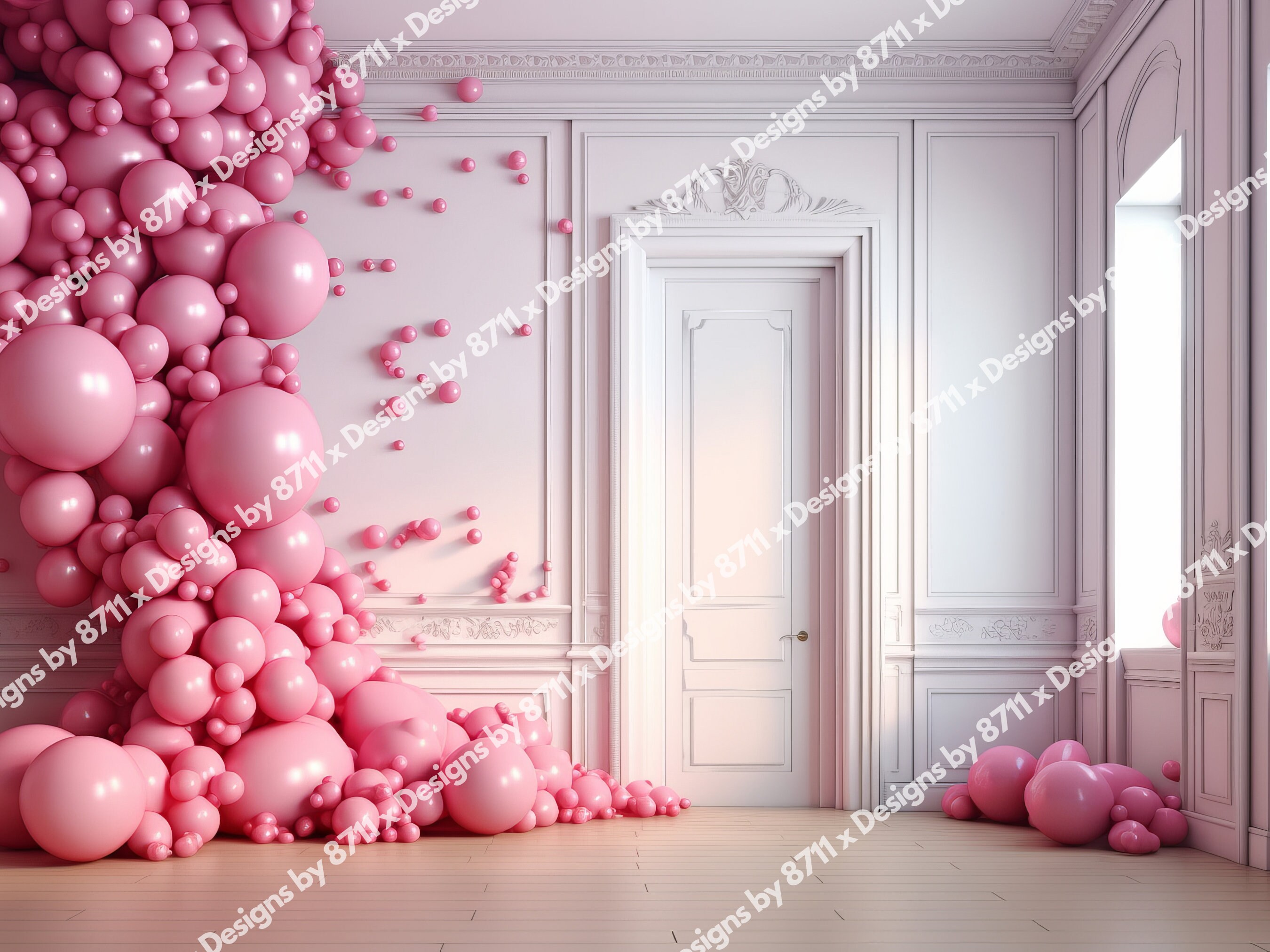 Pink Balloon Digital Maternity Backdrops Backgrounds Studio Art ...