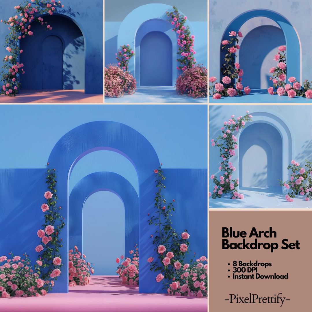 Blue Arch Digital Backdrops, Maternity Backdrop Overlays, Studio ...