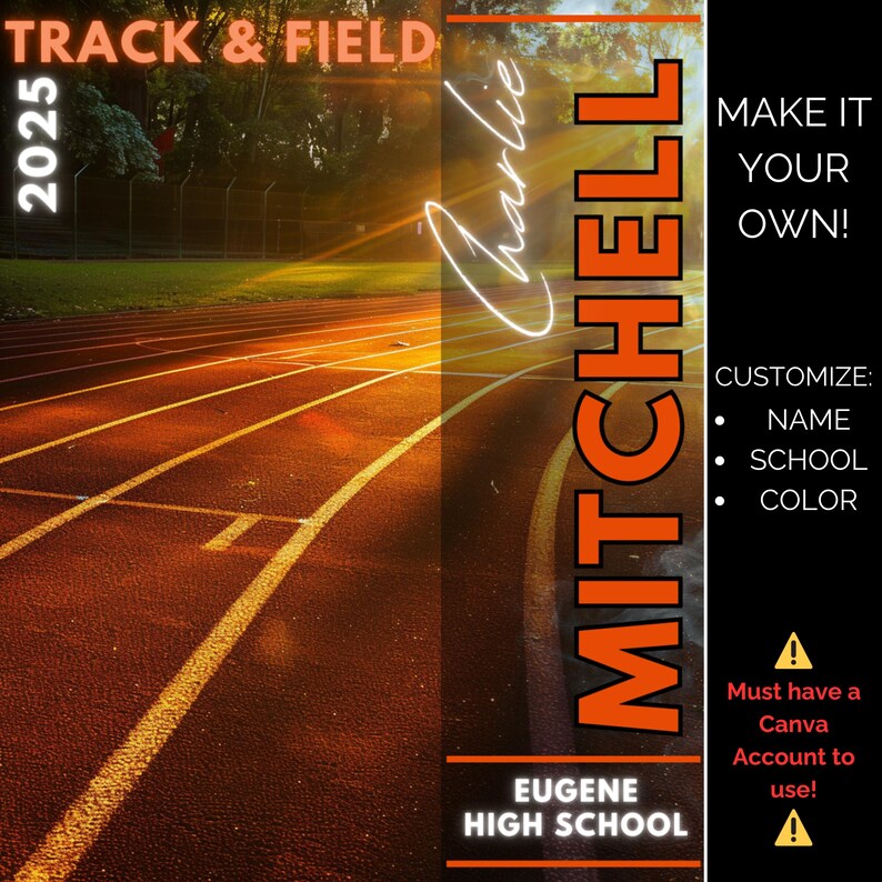 Track and Field Canva Template | Track Background for Senior Sports ...