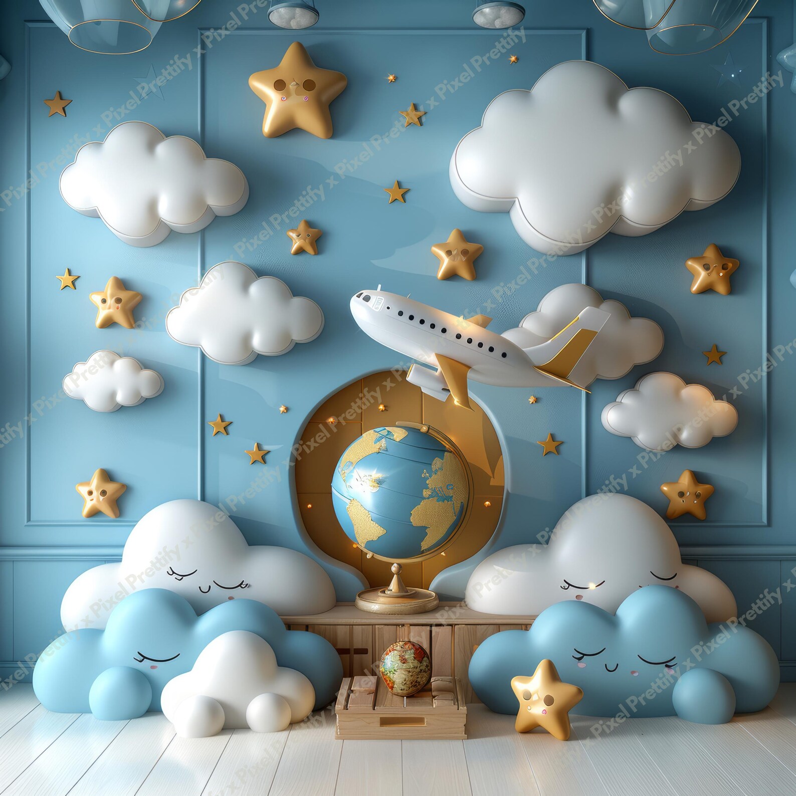 Airplane Digital Backdrops, Airplane Baby Birthday, Photoshop Overlays ...