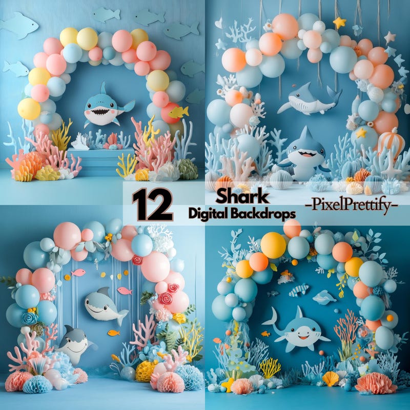 Baby Shark Backdrop - Etsy