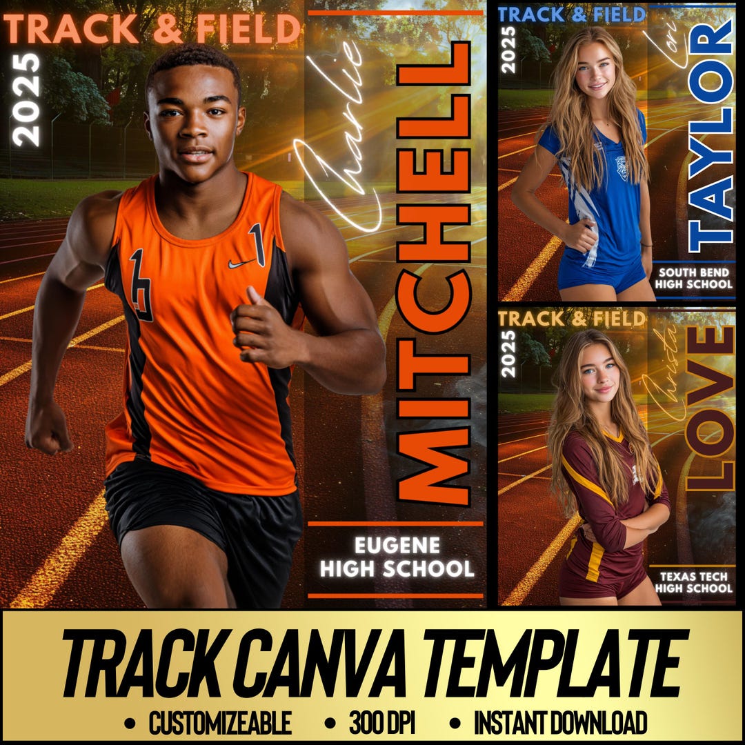 Track and Field Canva Template | Track Background for Senior Sports ...