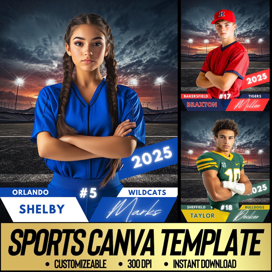 Canva Template for Senior Banner & Sports Poster | Digital Sports ...