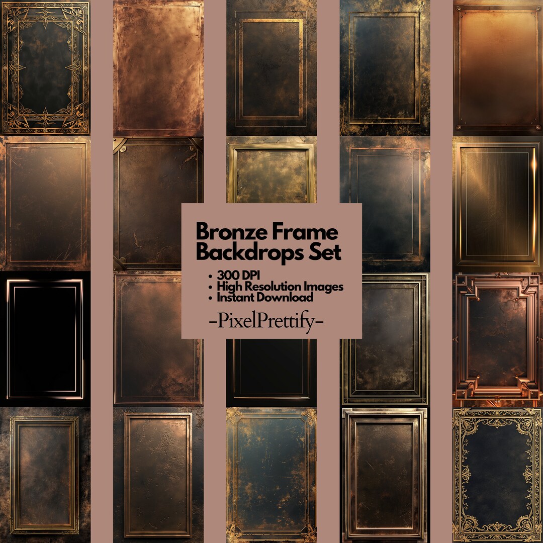 Bronze Frame Digital Backdrop Set, Maternity Backdrop Overlays, Studio ...