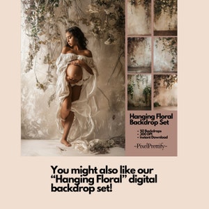 26 Beige Floral Backgrounds Digital Backdrop Overlay Maternity Backdrop Digital Floral Overlays ...