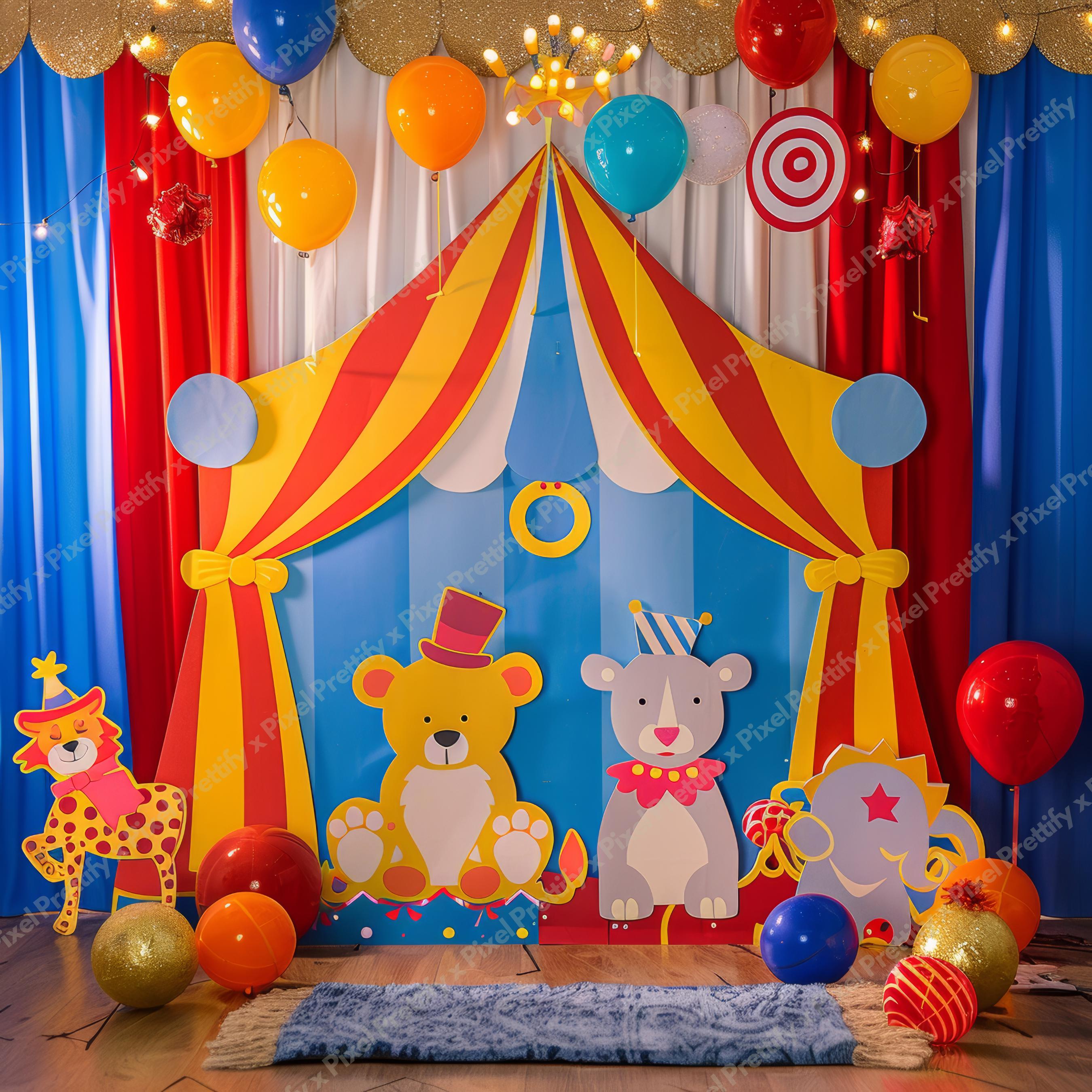 Circus Digital Backdrops, Circus Baby Birthday, Photoshop Overlays ...