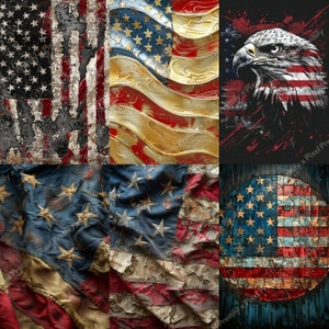 4th of July Digital Backdrops 32 American Flag Backgrounds Independence ...