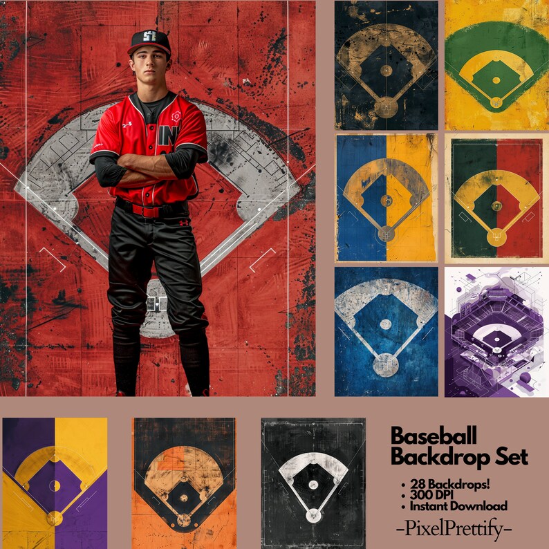 28 Baseball Digital Backdrops for Sports Photography Baseball ...