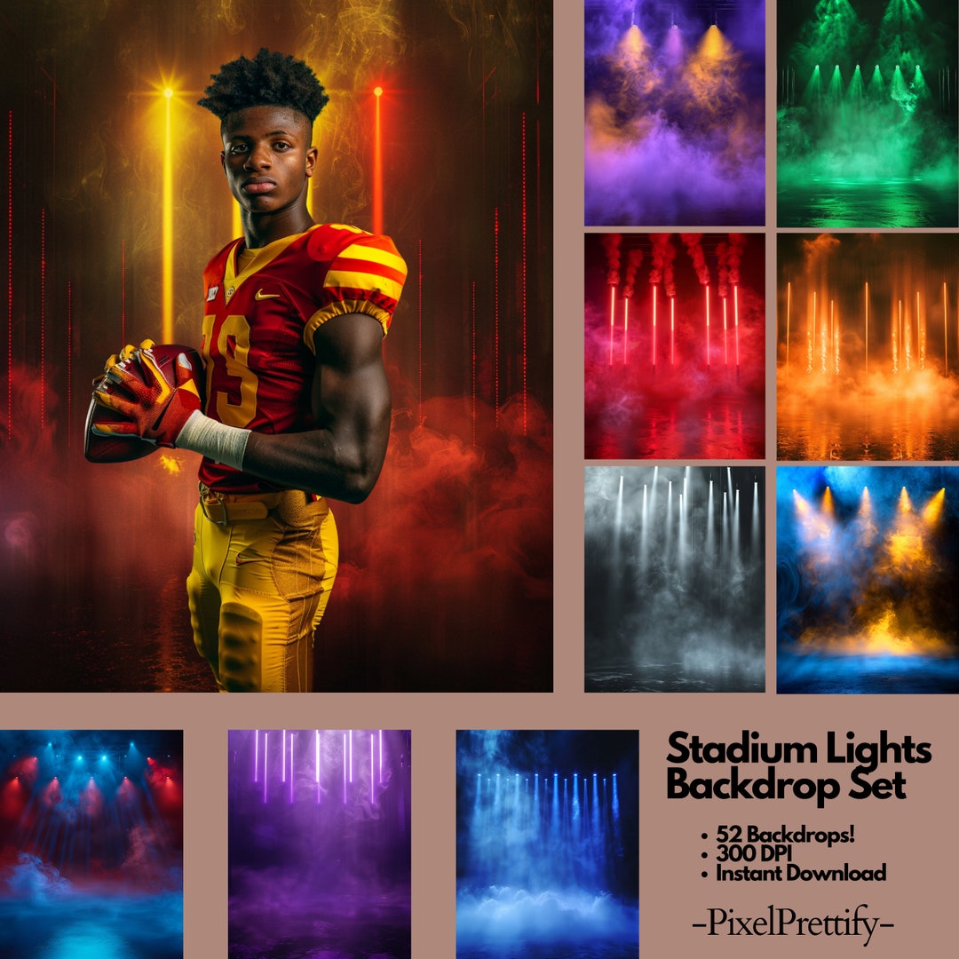 Friday Night Light Overlays, Stadium Light Backdrop Overlays, Sports ...
