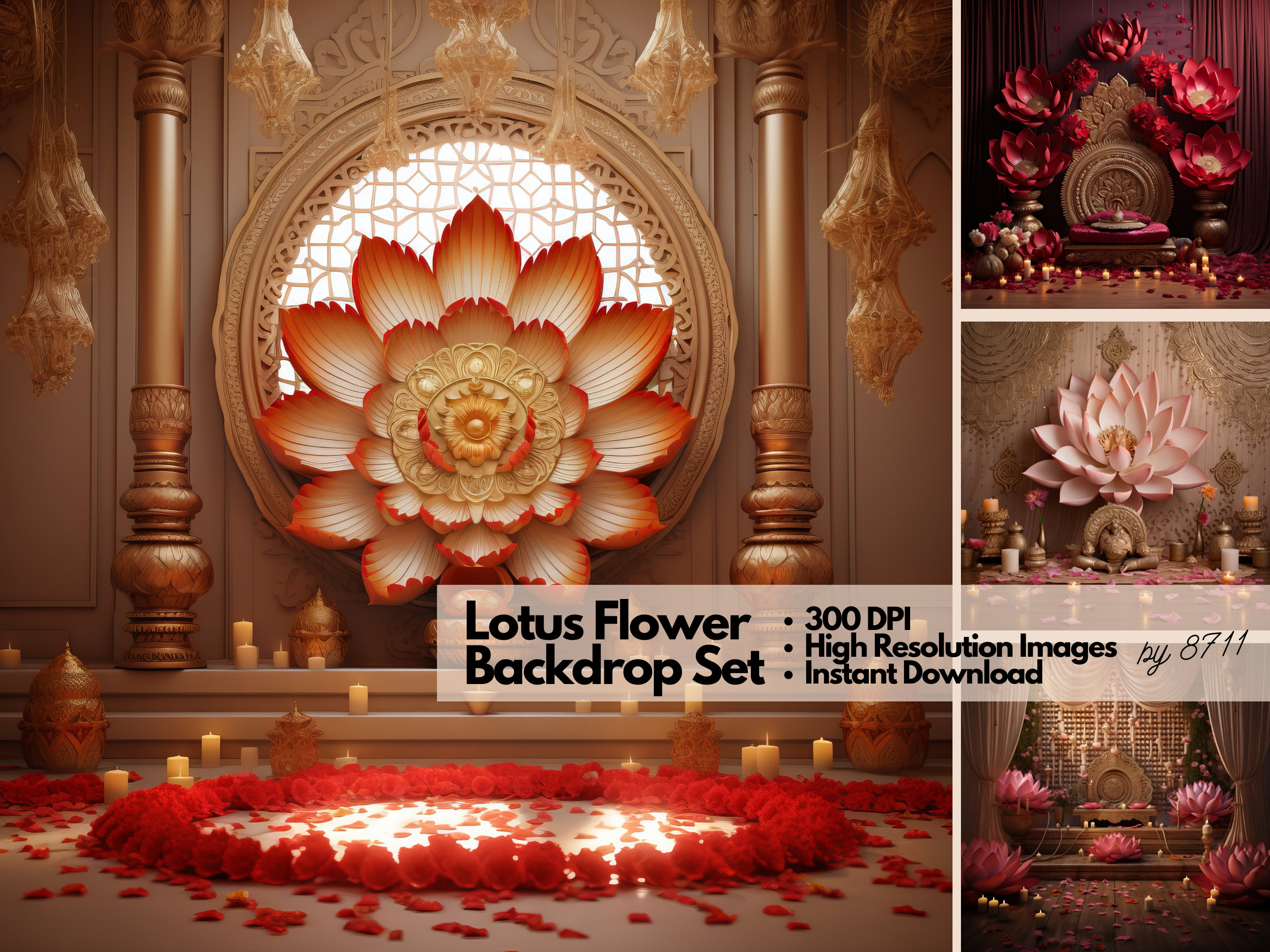 Lotus Flower Digital Backdrops Maternity Backdrop Studio Backdrop ...