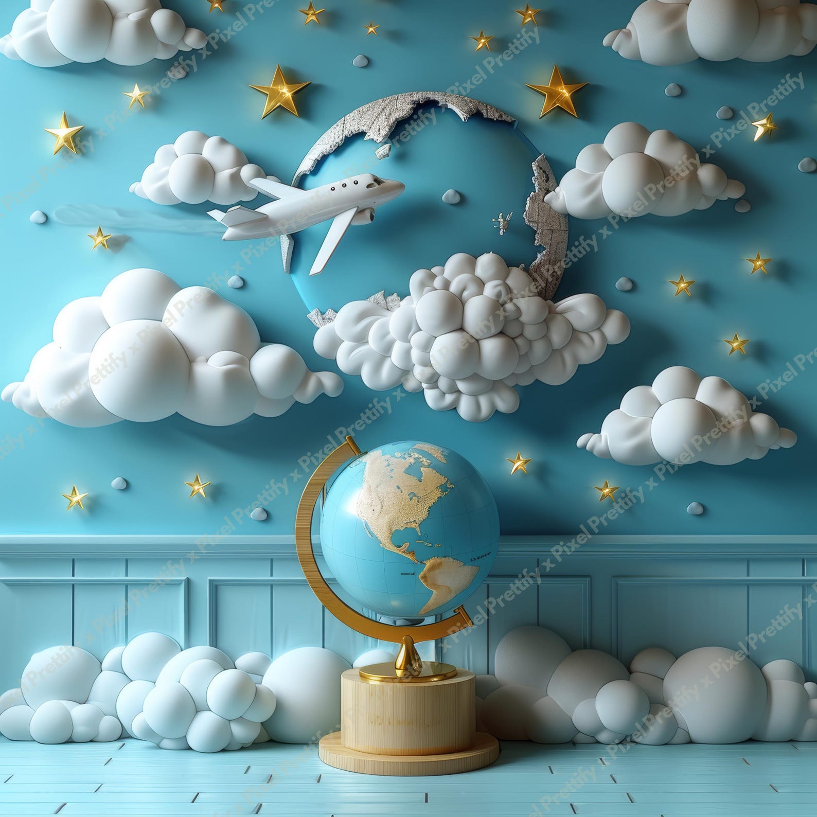 Airplane Digital Backdrops, Airplane Baby Birthday, Photoshop Overlays ...